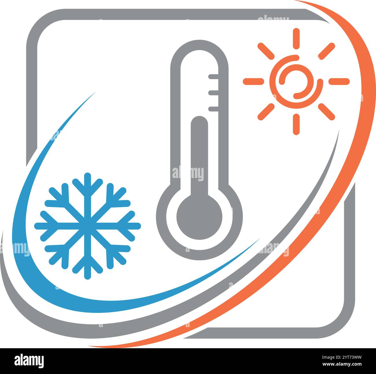 thermometer, snowflake, sun, temperature, air conditioning, logo Stock ...