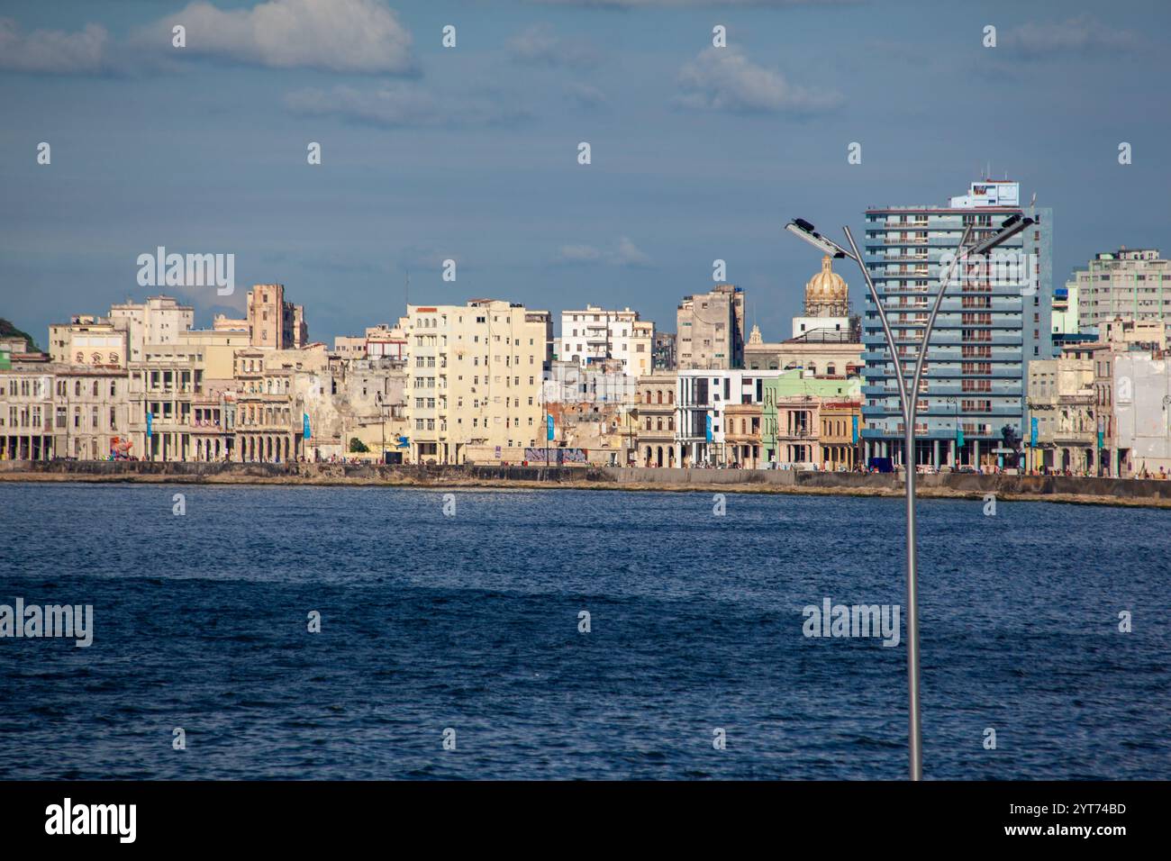 The buildings at the malecon, Museo de la revolucion dome and Bahia de ...