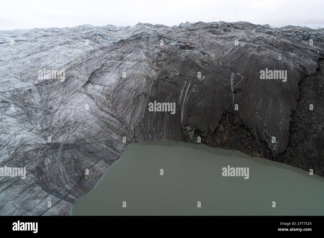 A section of the receding glacial font of Russell Glacier in western ...