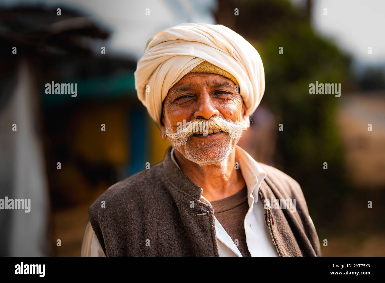 Man in a Village in northern India Stock Photo - Alamy