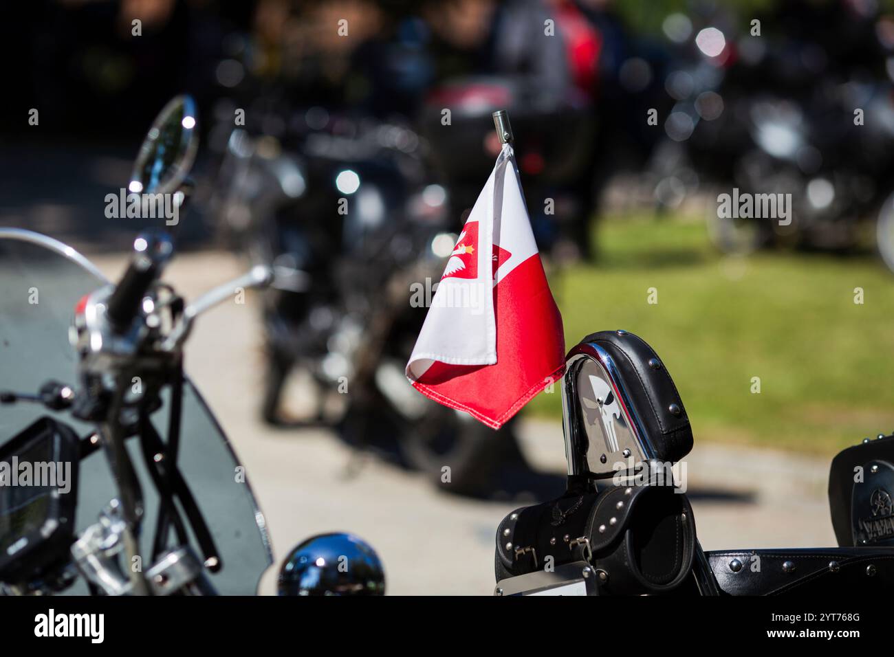 Polish flag on a motorcycle Stock Photo - Alamy