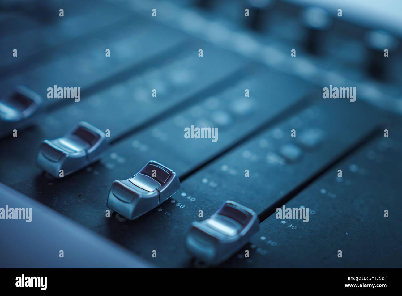 Close Up of Professional Audio Mixing Console with Faders Stock Photo ...