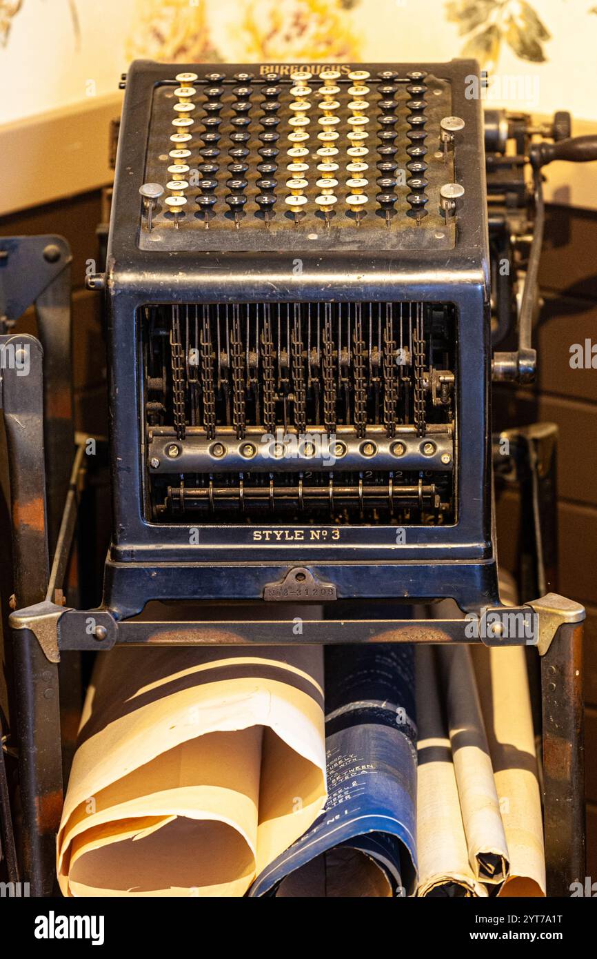 An antique adding machine at the heritage Britannia Shipyard site in ...