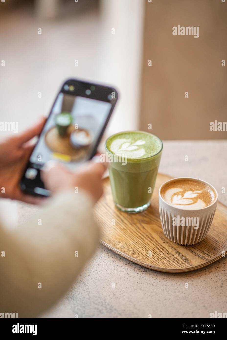 Aesthetic matcha drink hi-res stock photography and images - Alamy