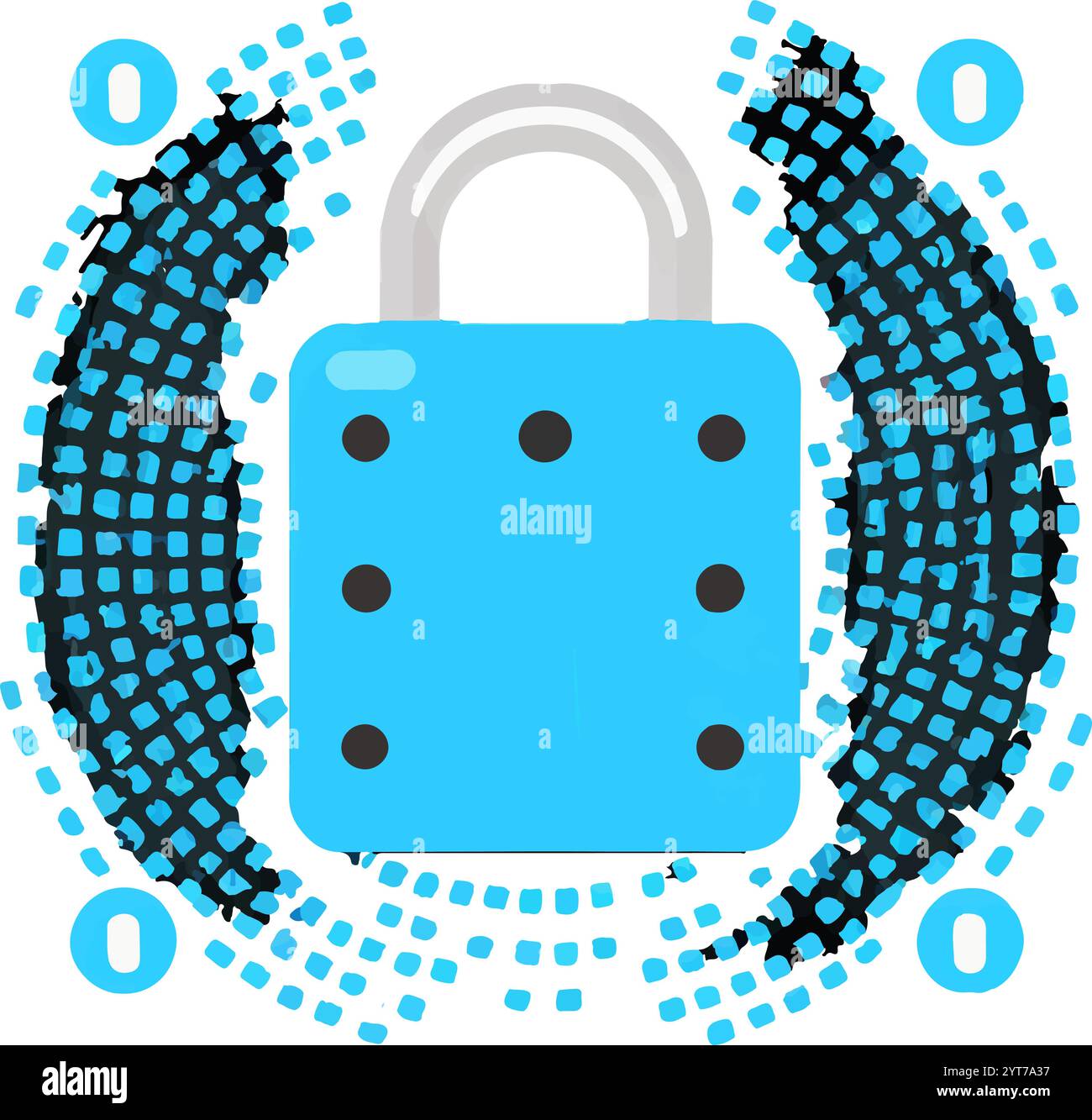 A Digital Representation Of Cybersecurity Focusing On Data Protection And Safety Stock Vector