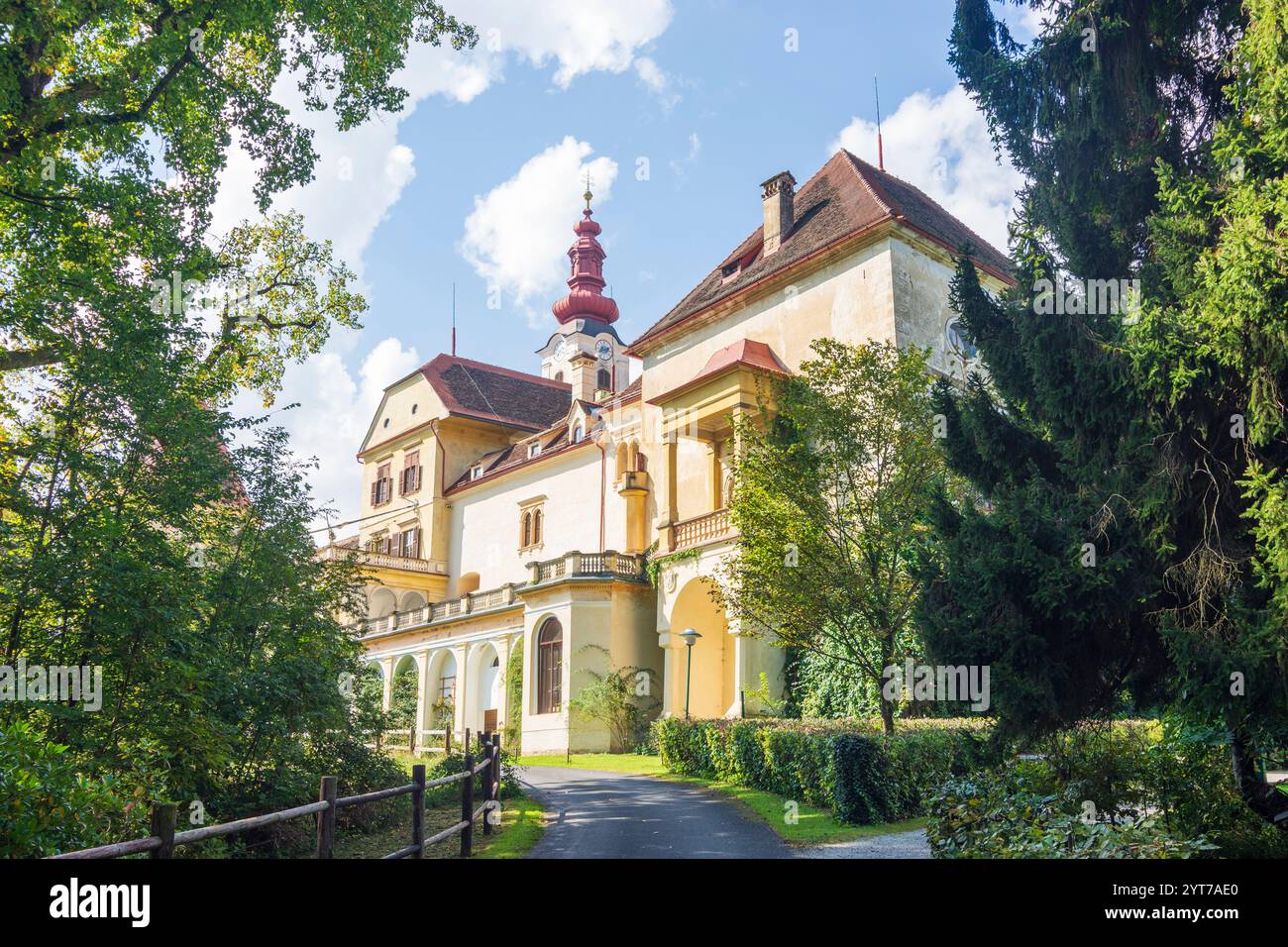 Schloss hollenegg castle and hamlet hollenegg hi-res stock photography ...