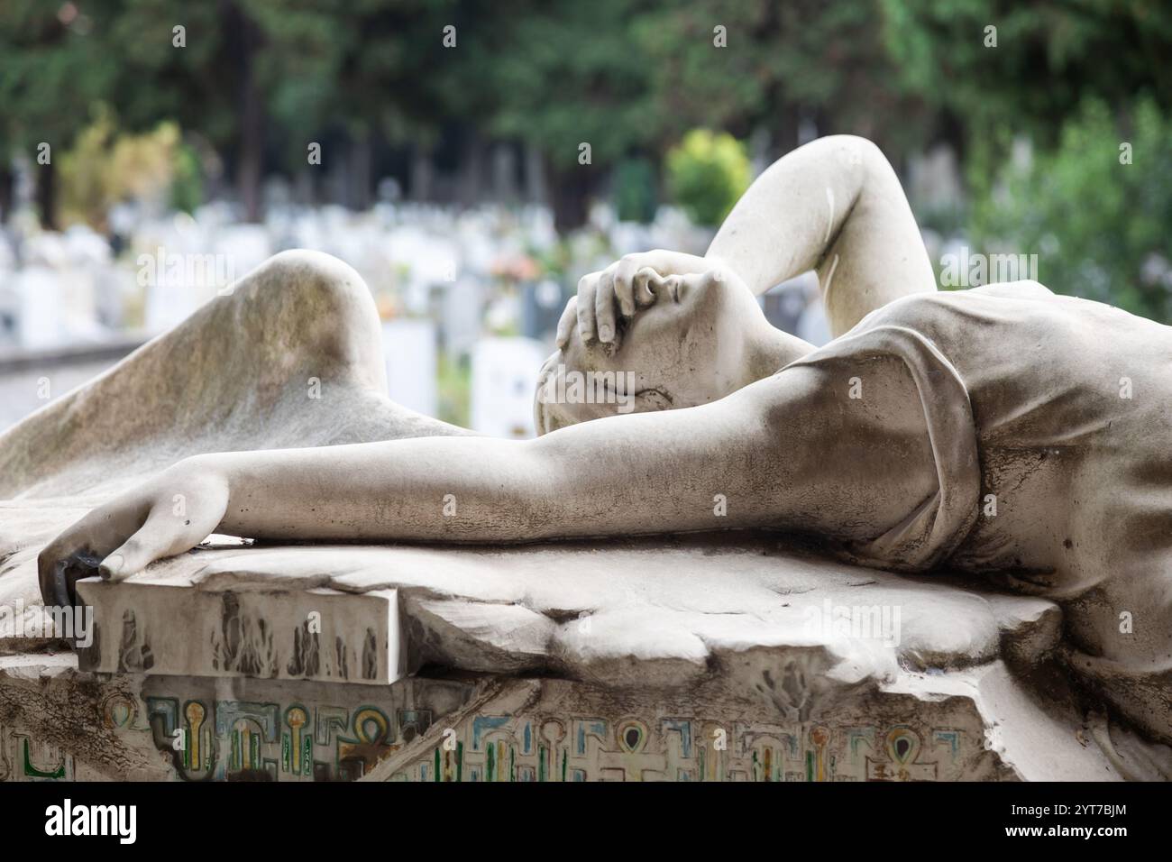 Genoa, Italy - 17 August 2024: desperate angel crying on Ribaudo family ...