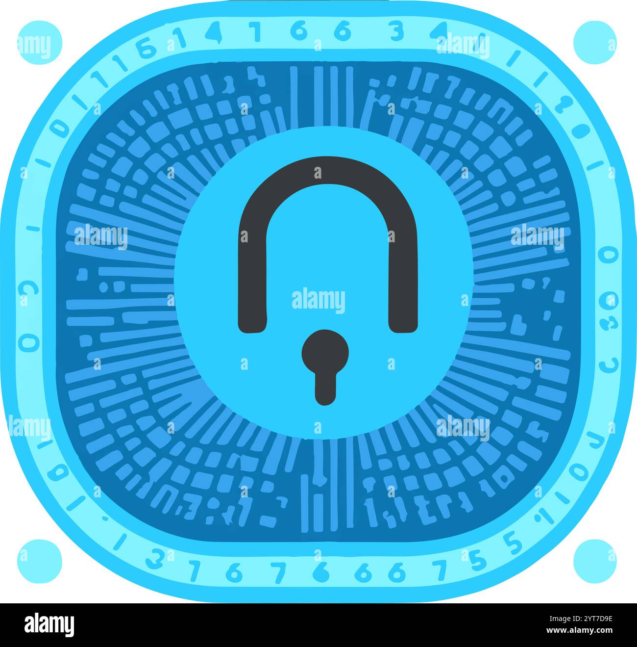 A Digital Representation Of Cybersecurity Focusing On Data Protection And Safety Stock Vector