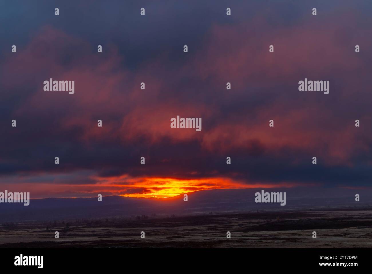 Sweden, Autumn in the fells, Landscape, Clouds, Sunrise Stock Photo - Alamy