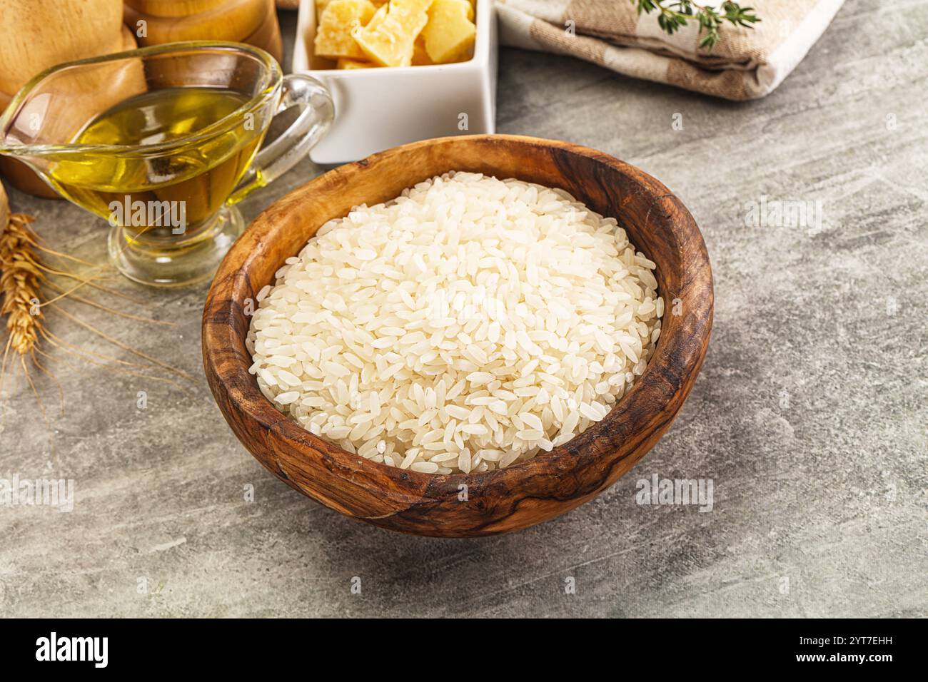 Dry raw Arborio rice for risotto Stock Photo - Alamy