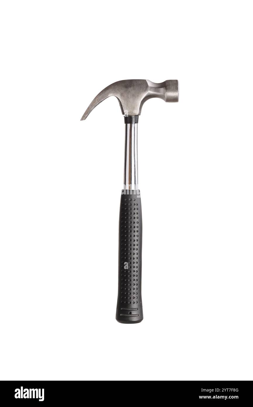 Two function hammer, nail pick and nail hammer isolated on white ...