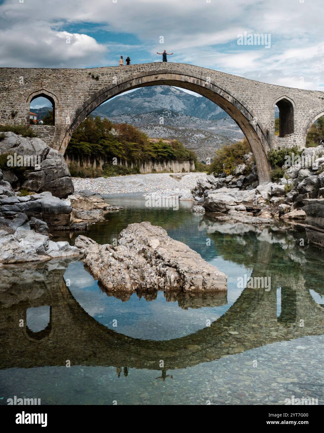 Mesi Bridge in Northern Albania, Balkans, Eastern Europe Stock Photo ...