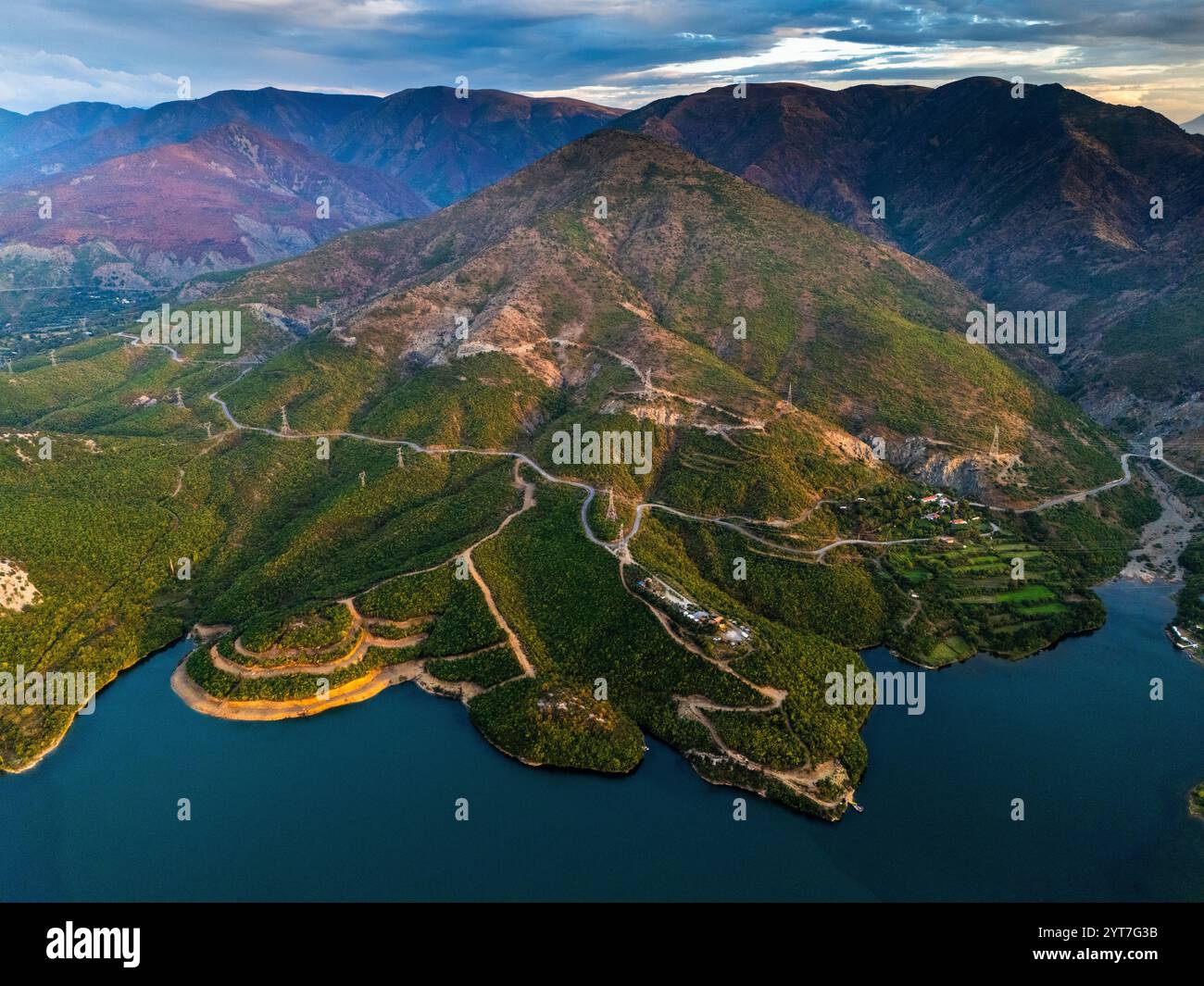 Komani Lake on the Drin River between Skohdra and Koman in Northern ...