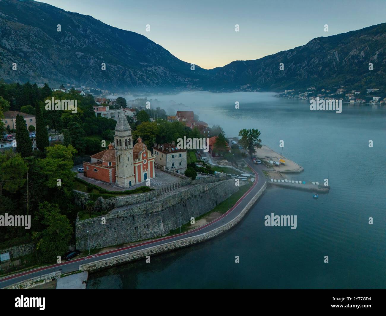 Church of St. Matthew, Dobrota, Kotor in Montenegro on the Adriatic Sea ...
