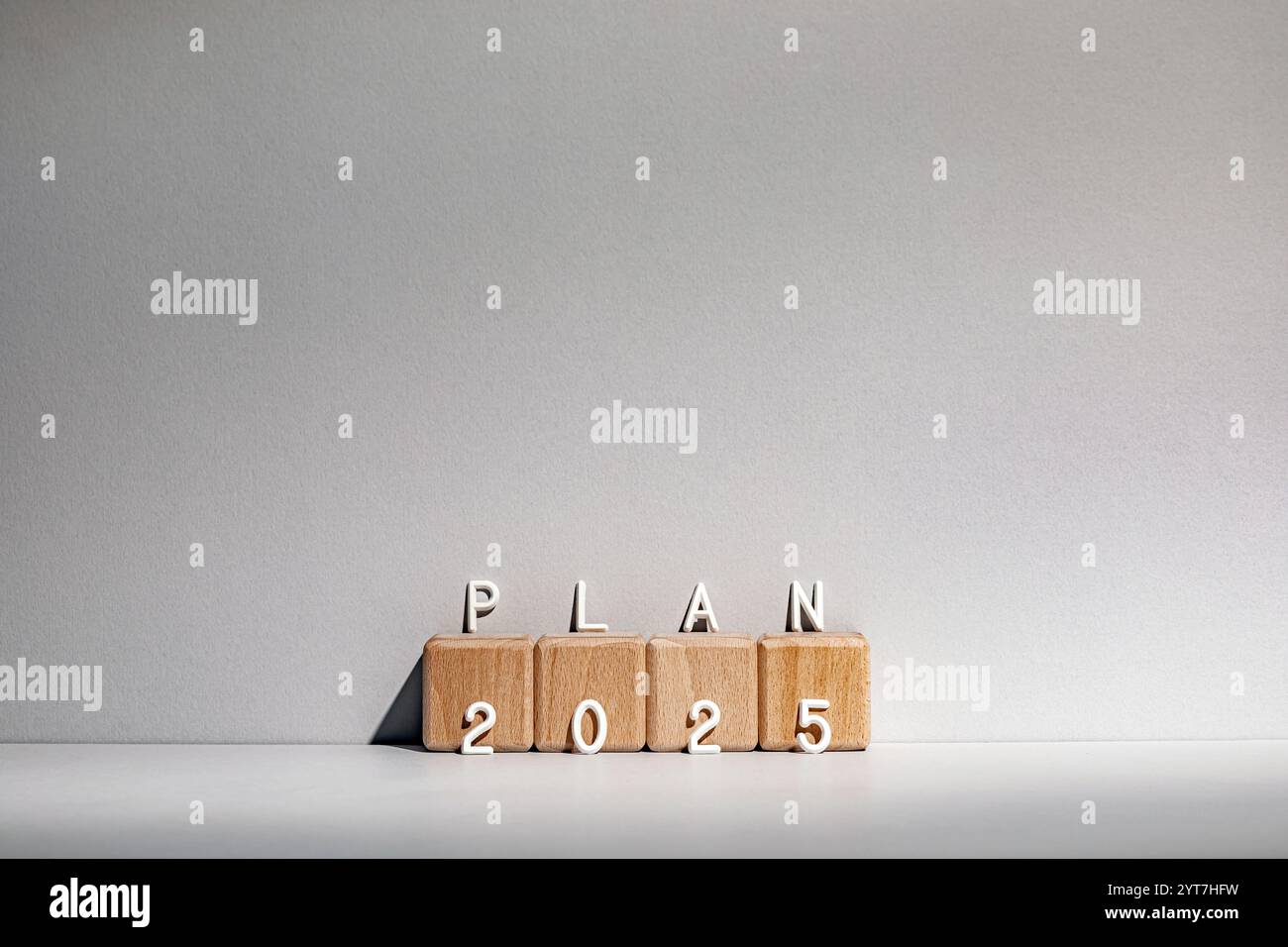 Building a strategic plan for the future in 2025 with blocks and ...