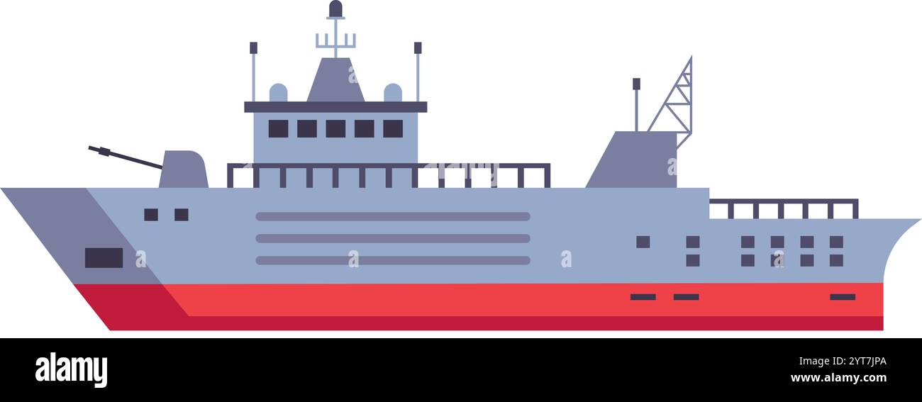 Powerful warship equipped with advanced weaponry and radar systems ...