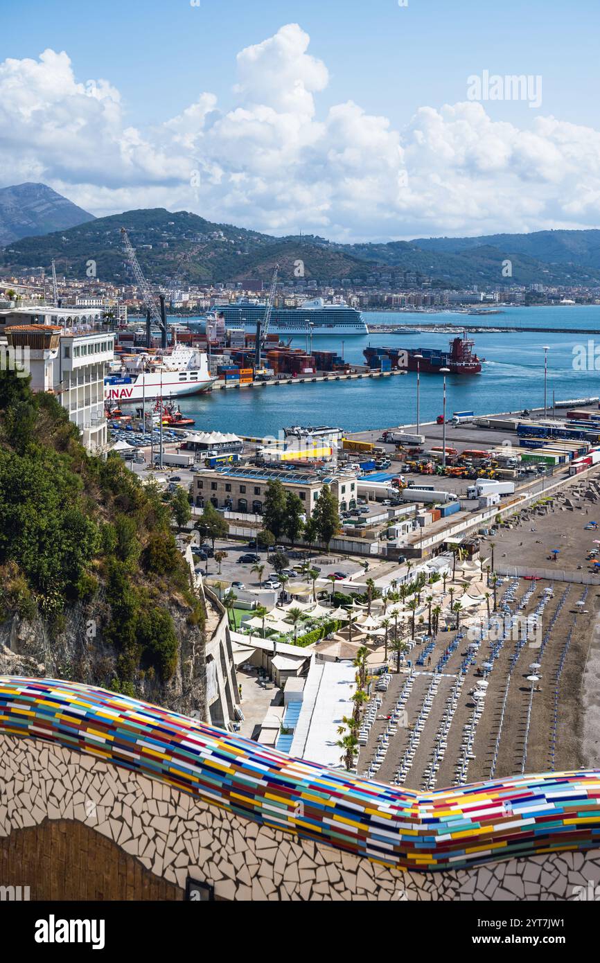 Port in Salerno from Vietri sul Mare, Amalfi Coast, Salerno, Campania ...
