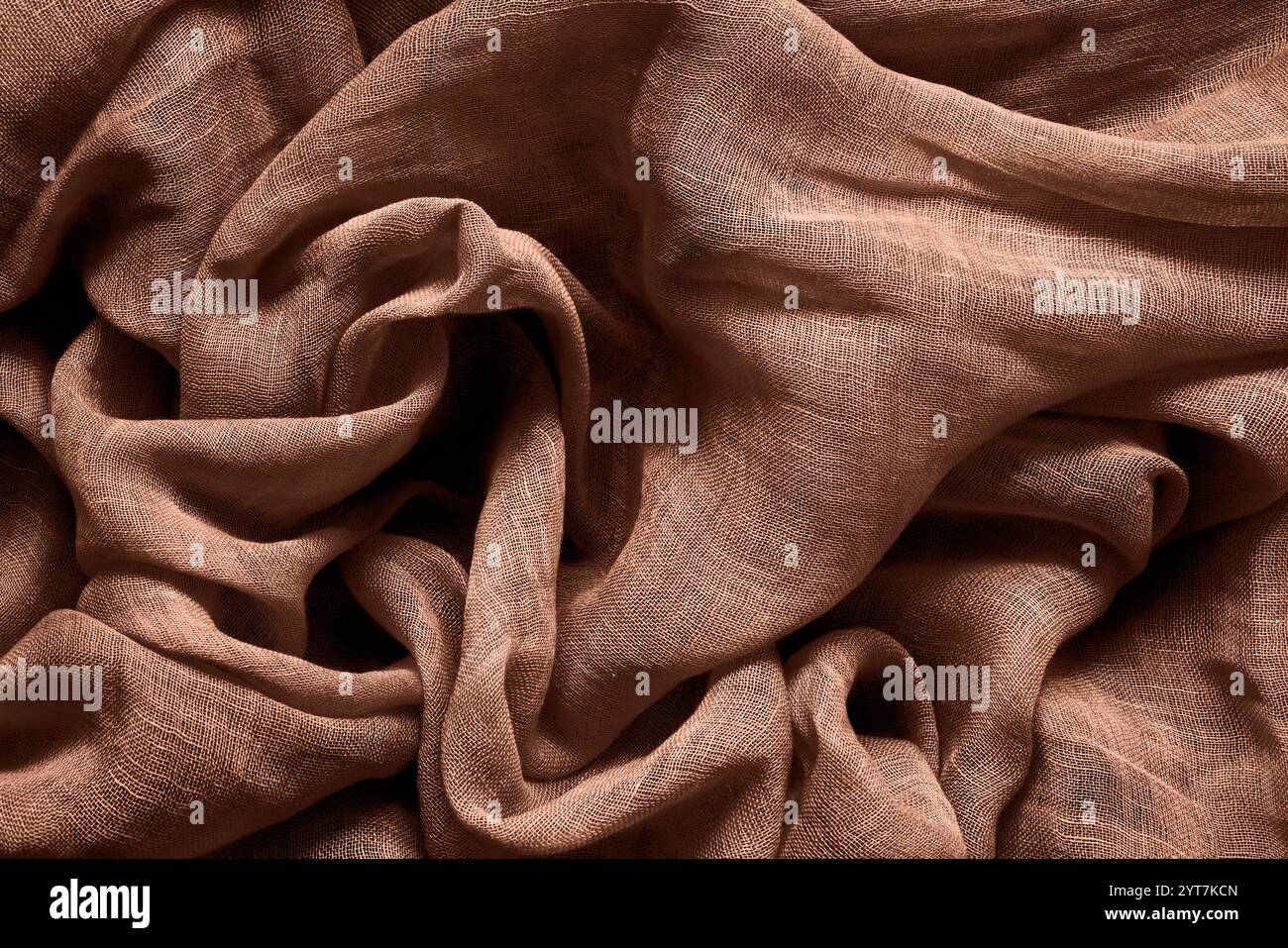 Brown mocha mousse color cotton fabric background. Color of the year ...