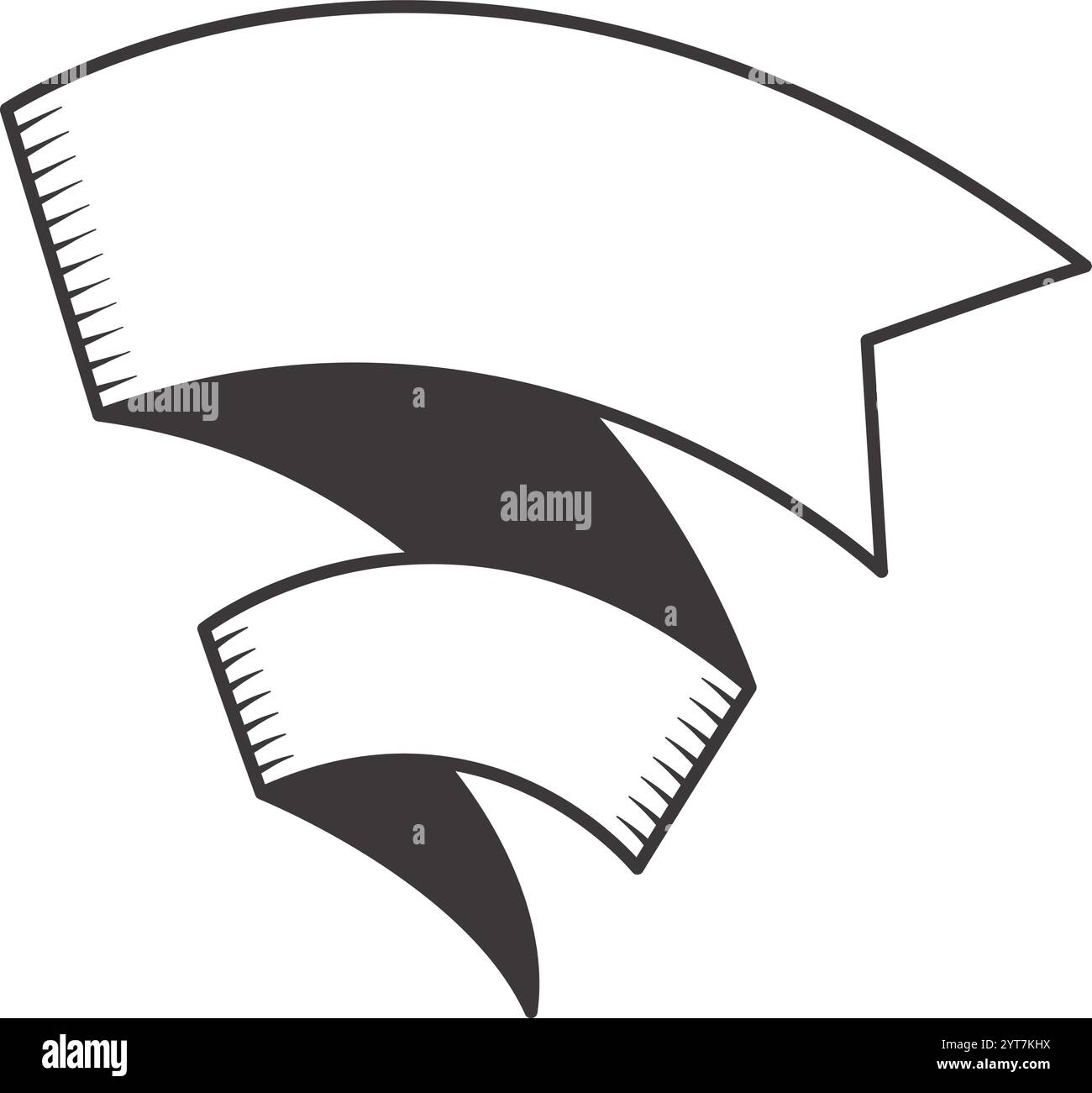 Two waving ribbons with serrated edges form an intriguing abstract ...