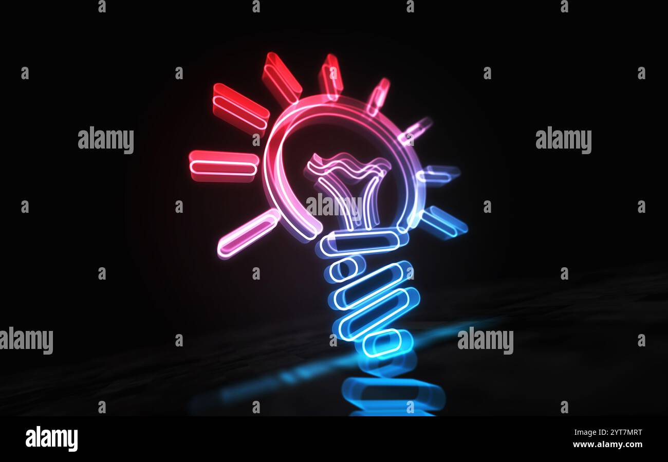 Idea bulb light inspiration and creativity symbol digital abstract ...