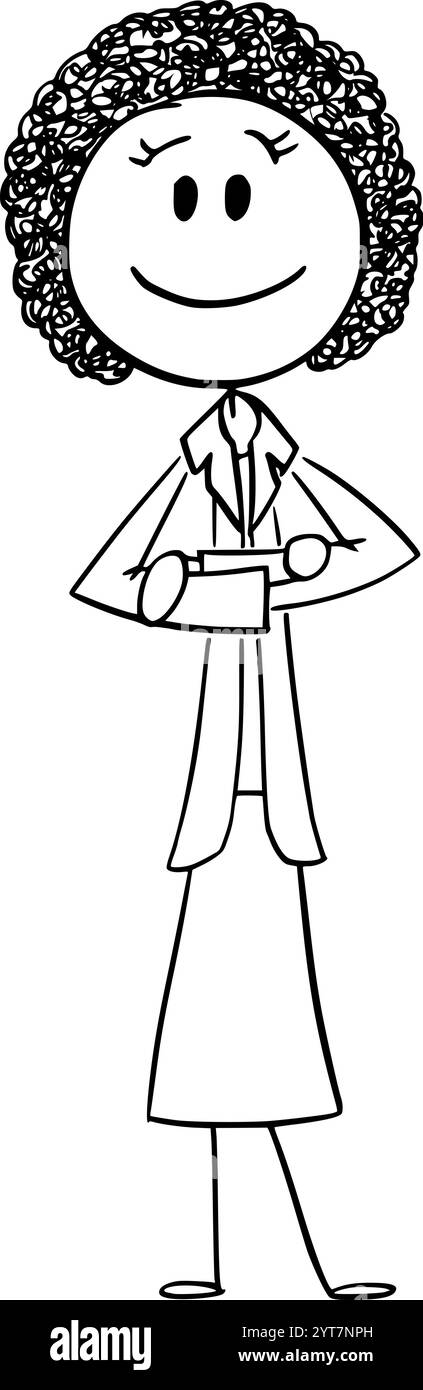 Smiling black woman or African ethnicity businesswoman, vector cartoon ...