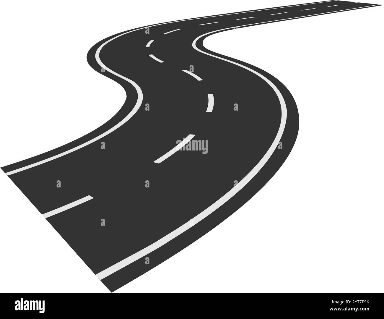 Long winding road stretching into the distance, creating a sense of ...