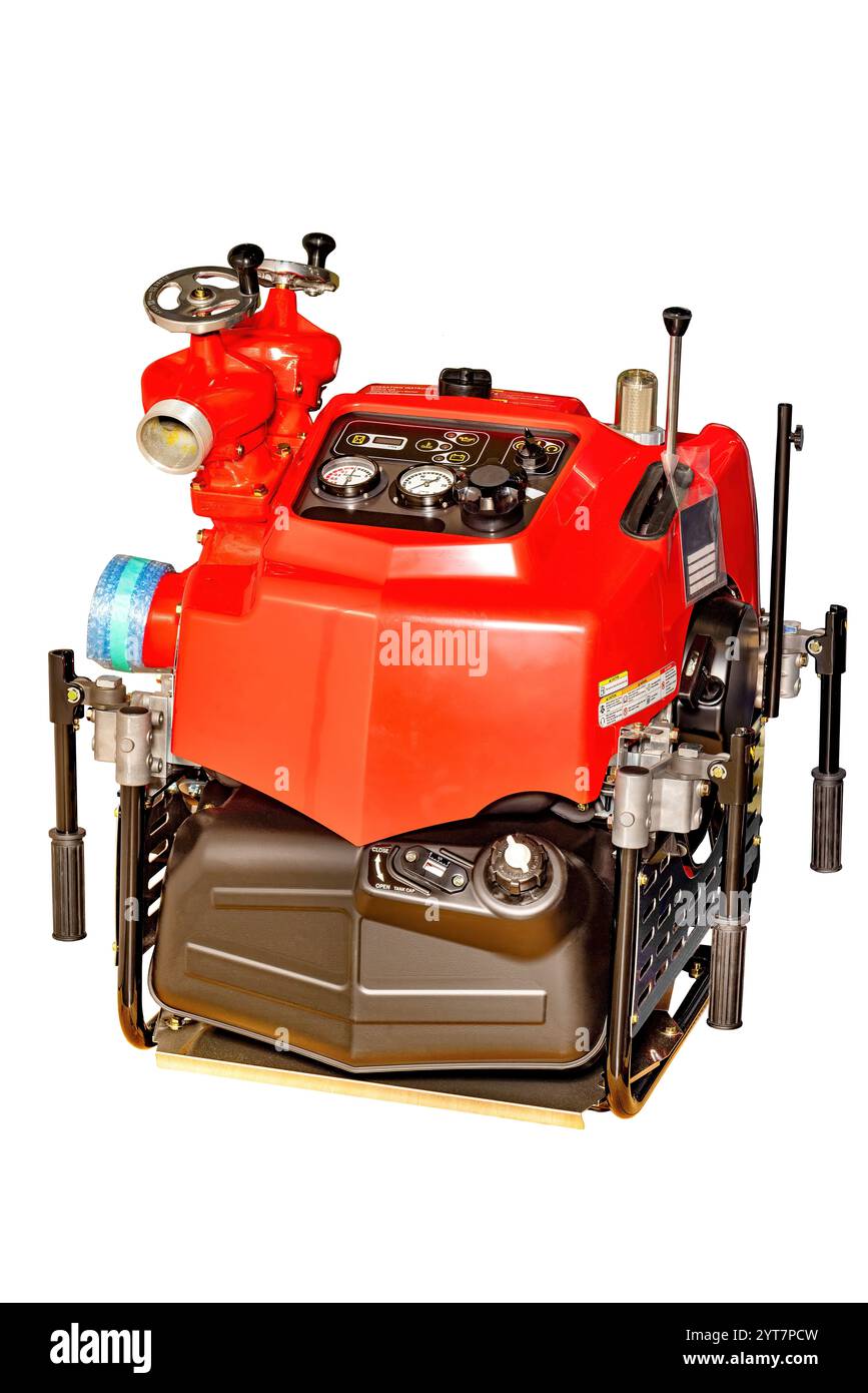 Powerful red engine designed for construction sites enhances ...