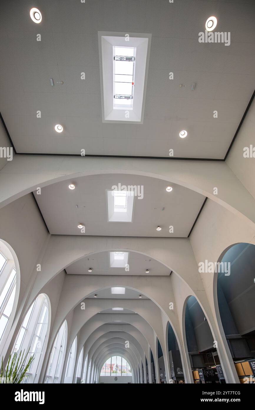 Architecture of the modern, newly built market hall. Great roof ...