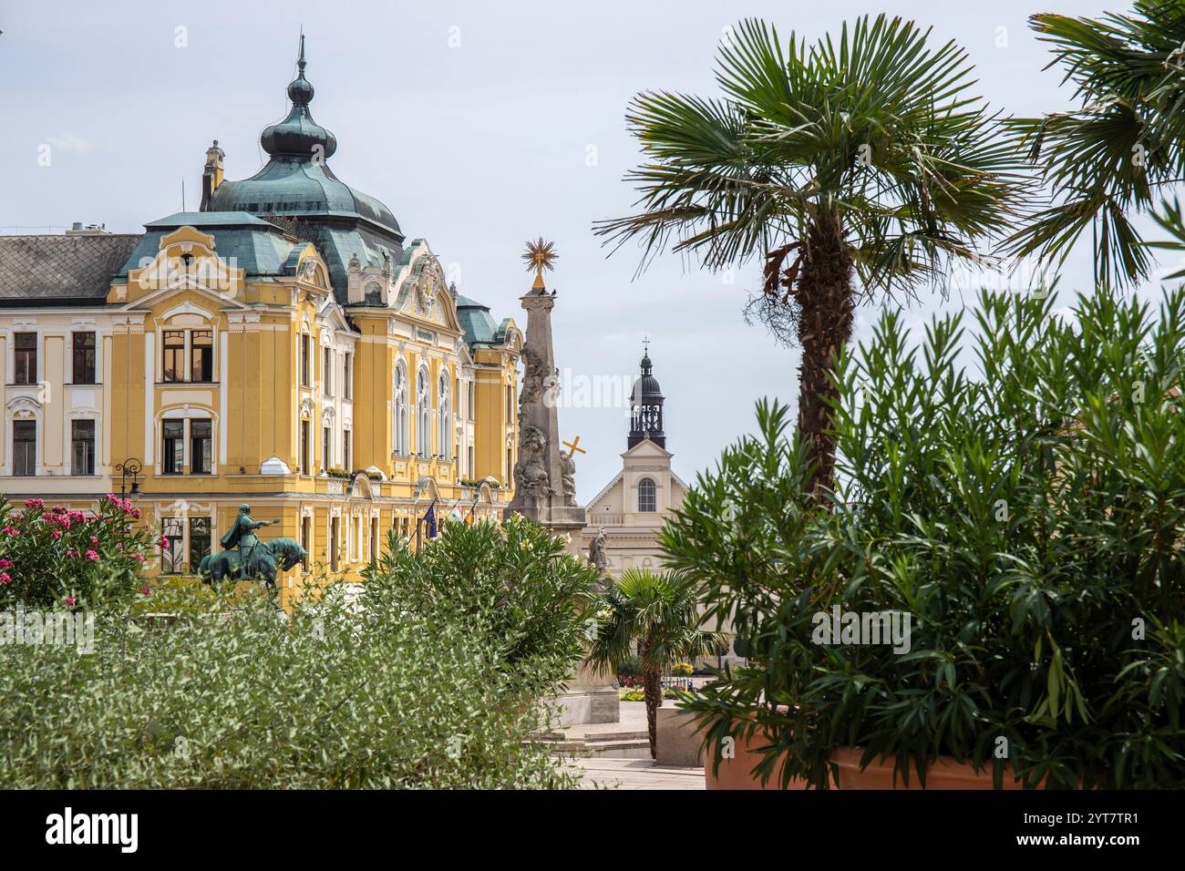 Historic city center and central square with old historic buildings ...