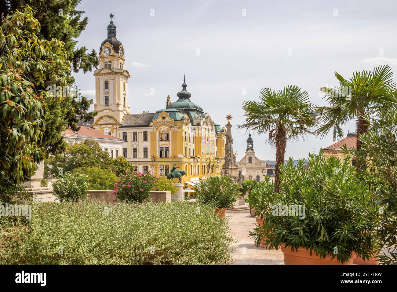 Historic city center and central square with old historic buildings ...