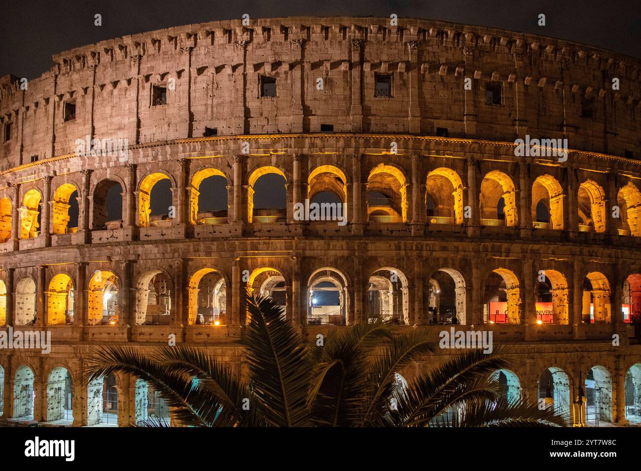 The Colosseum, famous and unique historical building of the Eternal City. View in the morning ...