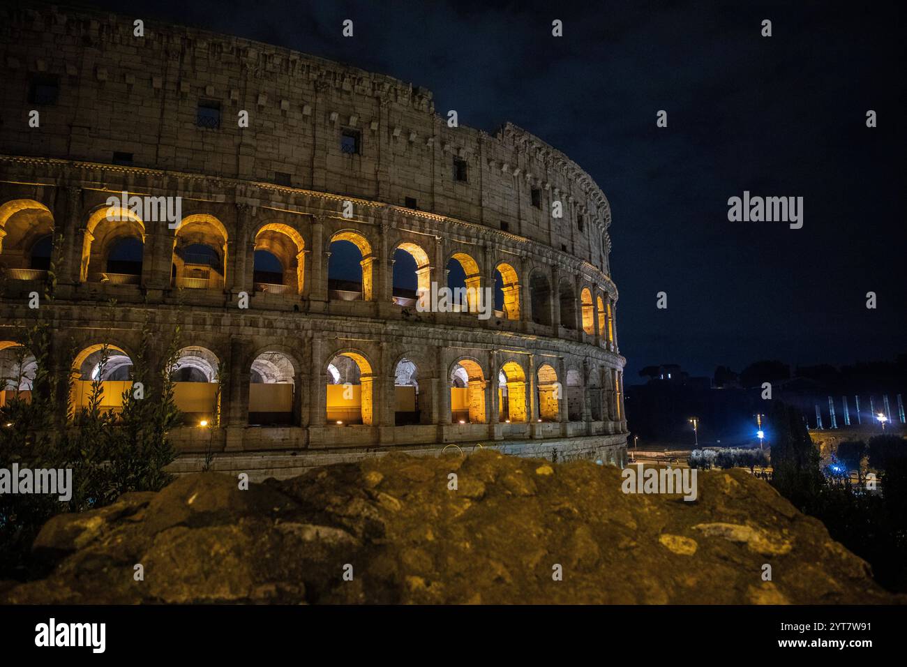 The Colosseum, famous and unique historical building of the Eternal City. View in the morning ...