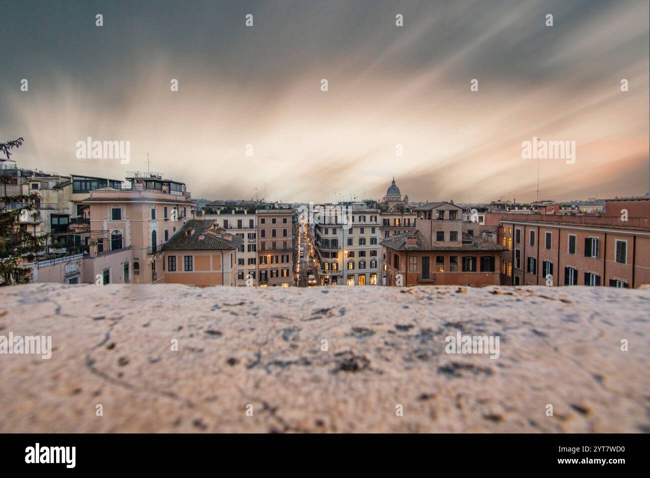 View over a beautiful historic Roman city. At one of the sights, with ...