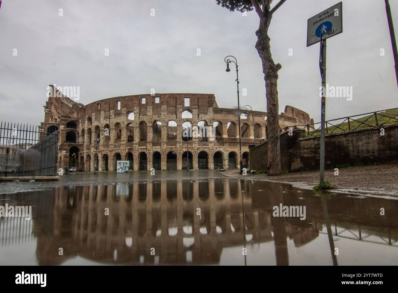 Rainy weather in the morning, sunrise in an ancient historic city and ...