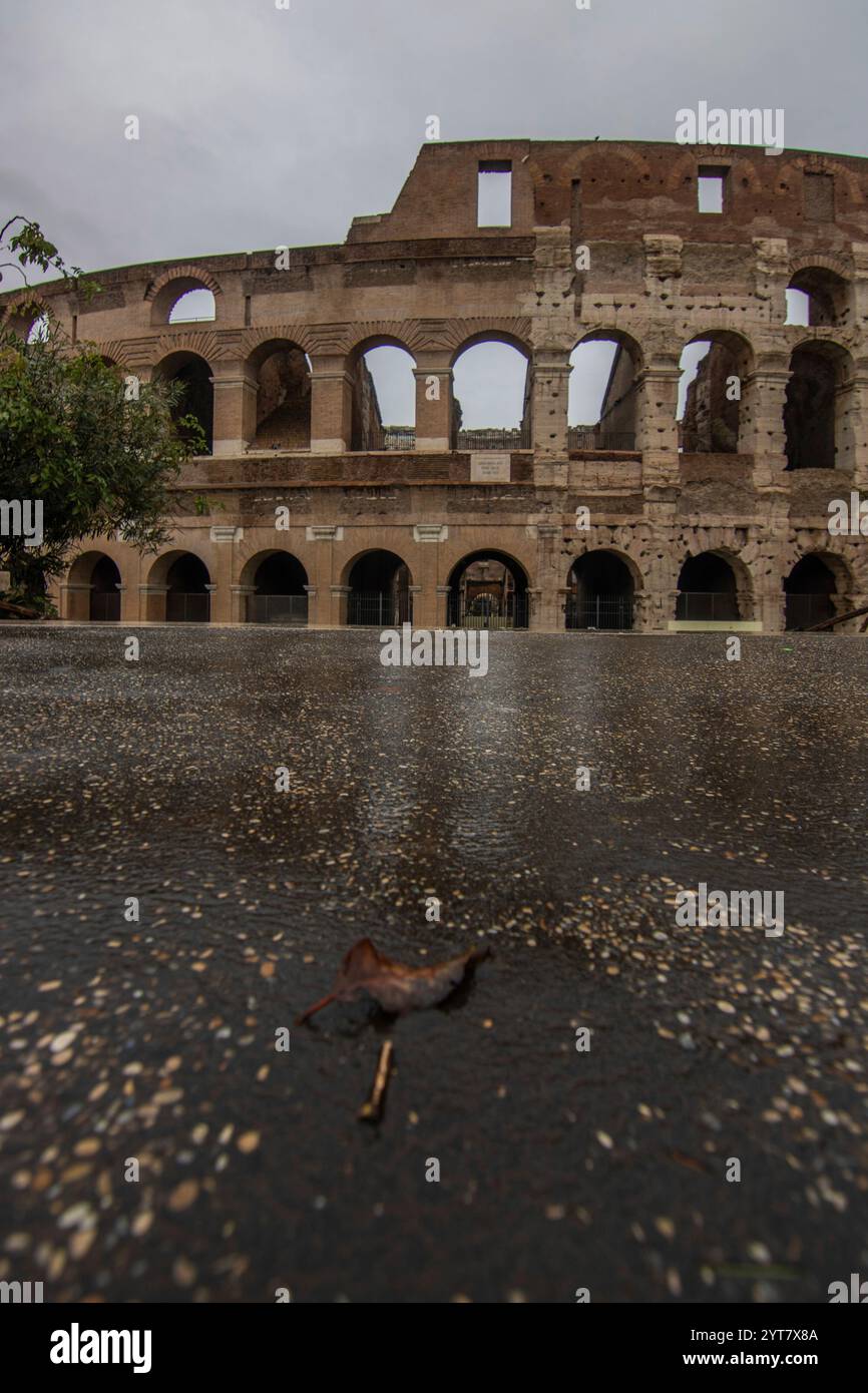 Rainy weather in the morning, sunrise in an ancient historic city and ...