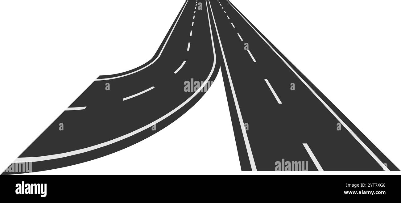 Diverging paths Stock Vector Images - Alamy