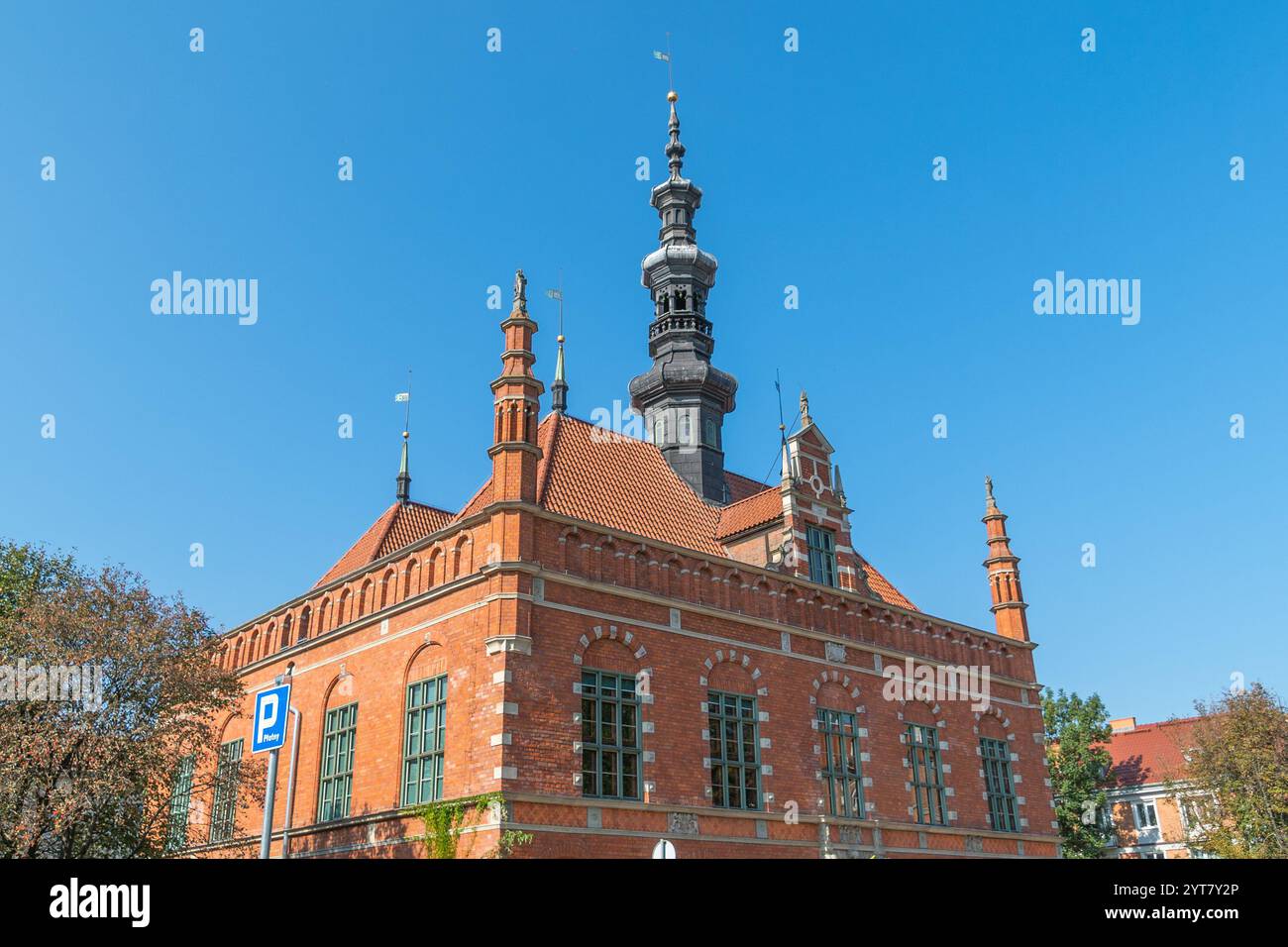 Old Town Hall in Gdansk, Poland. Historical town hall from the end of ...