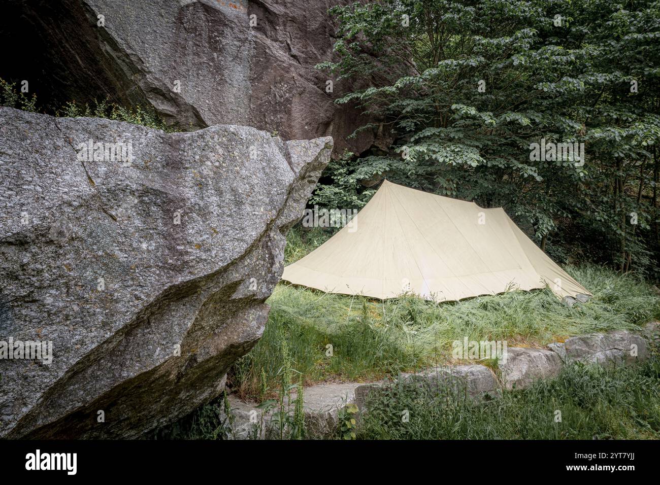 Hidden tent camp in Norway Stock Photo - Alamy
