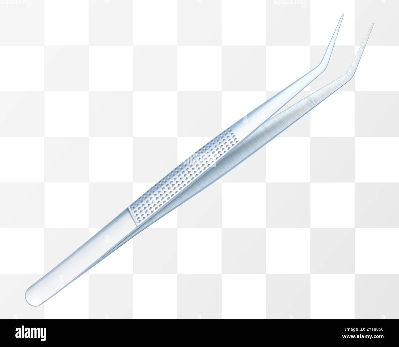 Dental steel tweezers isolated on transparent background. Dental ...