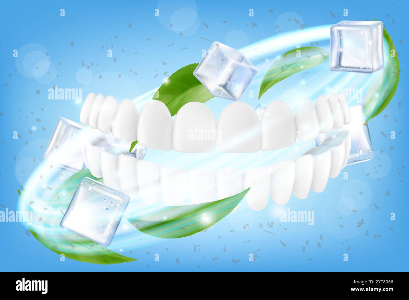 Teeth brushing. Toothbrush cleaning white healthy teeth. Stomatological ...