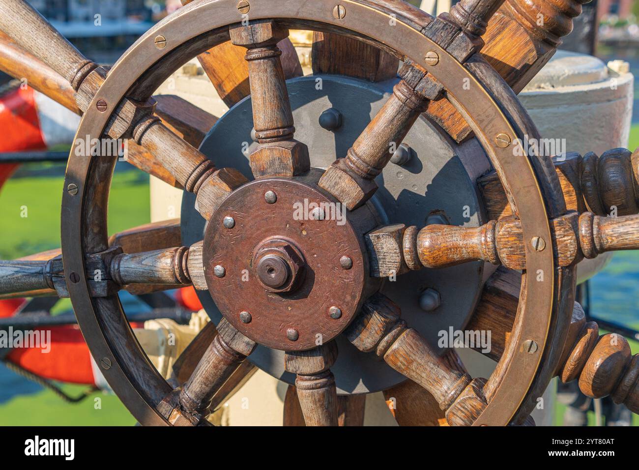 Traditional wooden ships wheel hi-res stock photography and images - Alamy