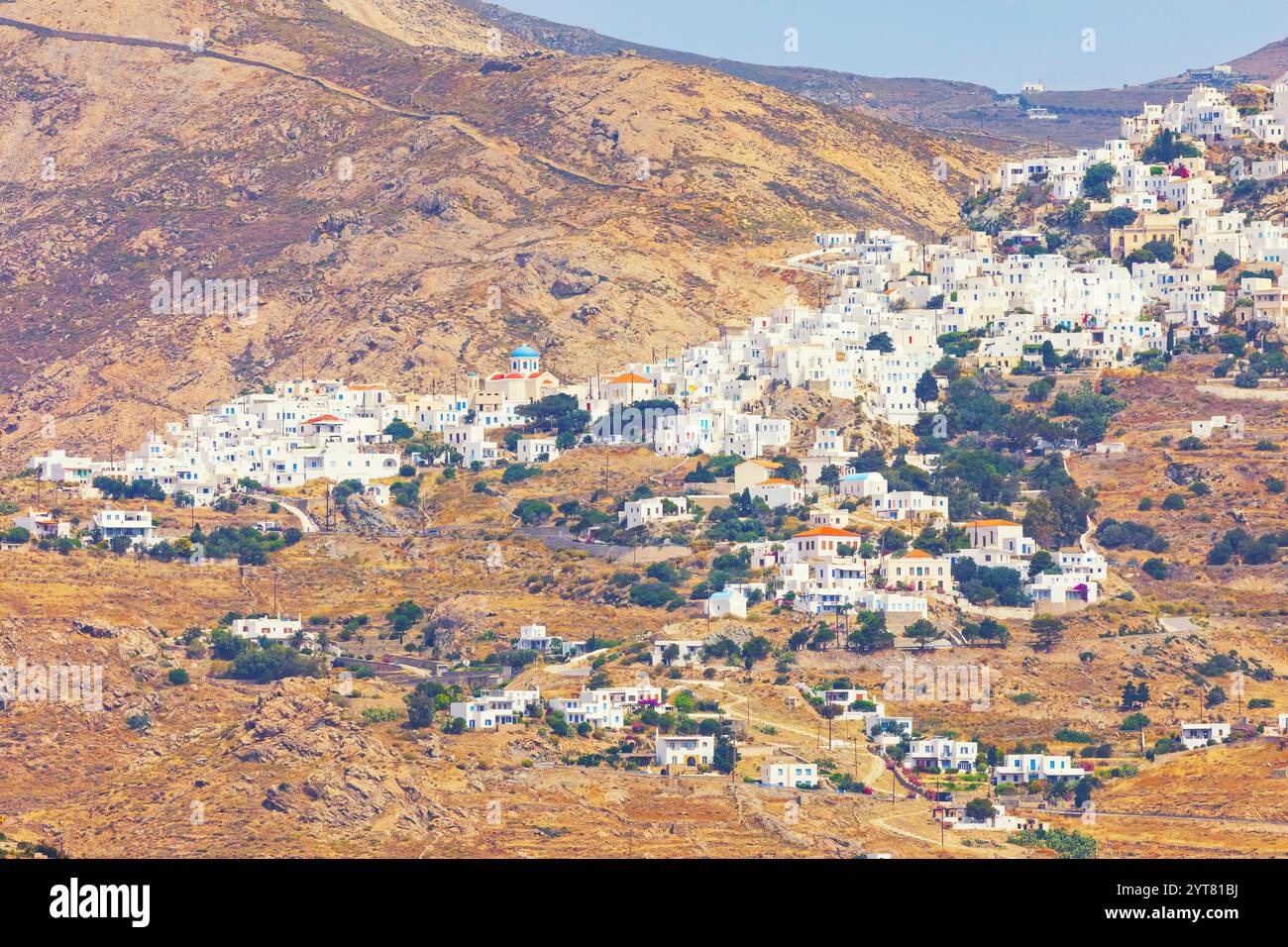 View of the hilltop village of Chora, Chora, Serifos Island, Cyclades ...