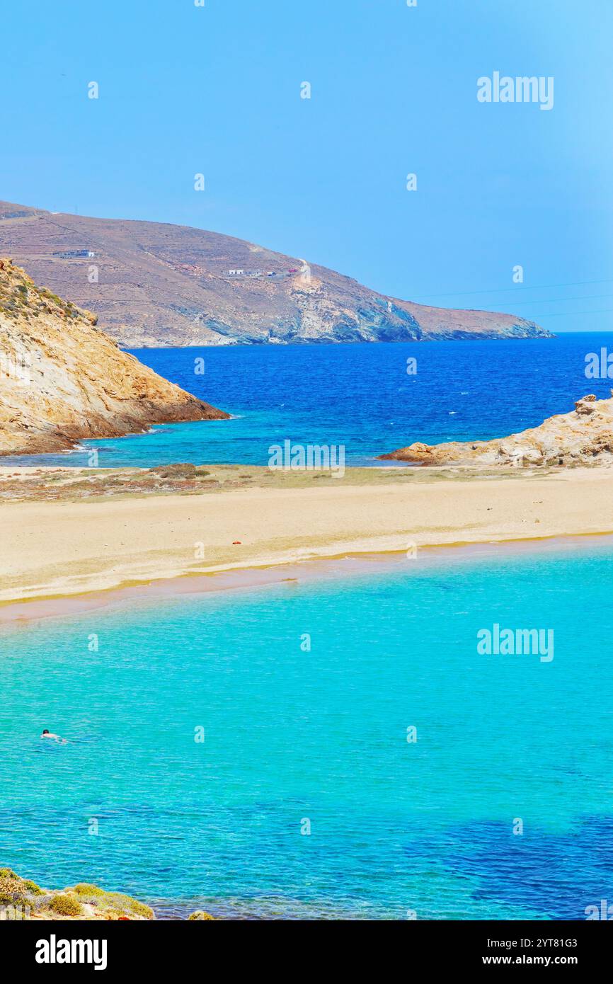 Sandy beach, Serifos Island, Cyclades Islands, Greece Stock Photo - Alamy