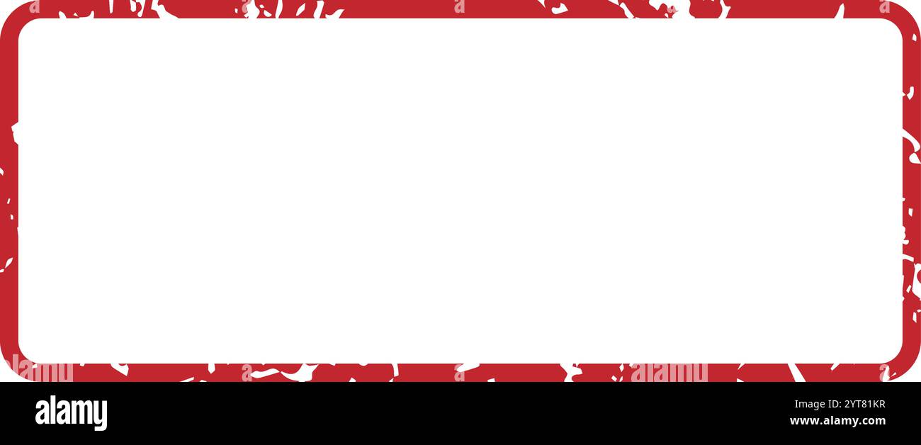 Red grunge rectangular frame featuring rounded corners and rough edges ...