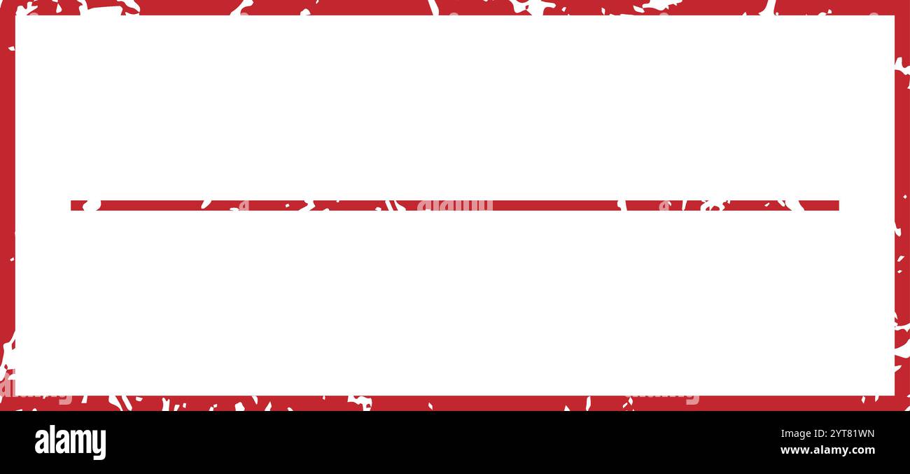Blank rectangular red grunge rubber stamp featuring a horizontal line ...