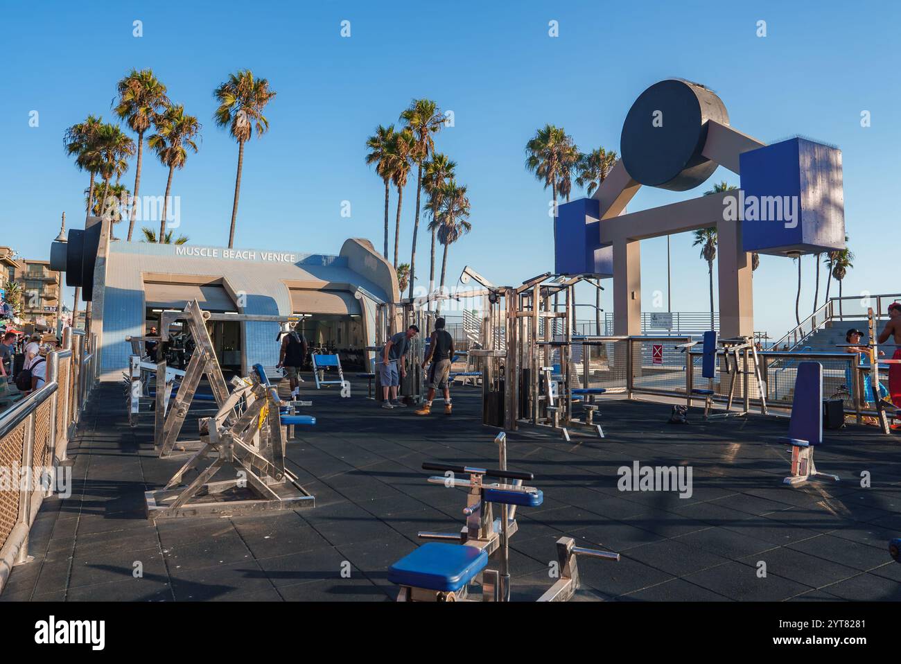 Muscle Beach Outdoor Gym in Venice Los Angeles with Palm Trees Stock ...