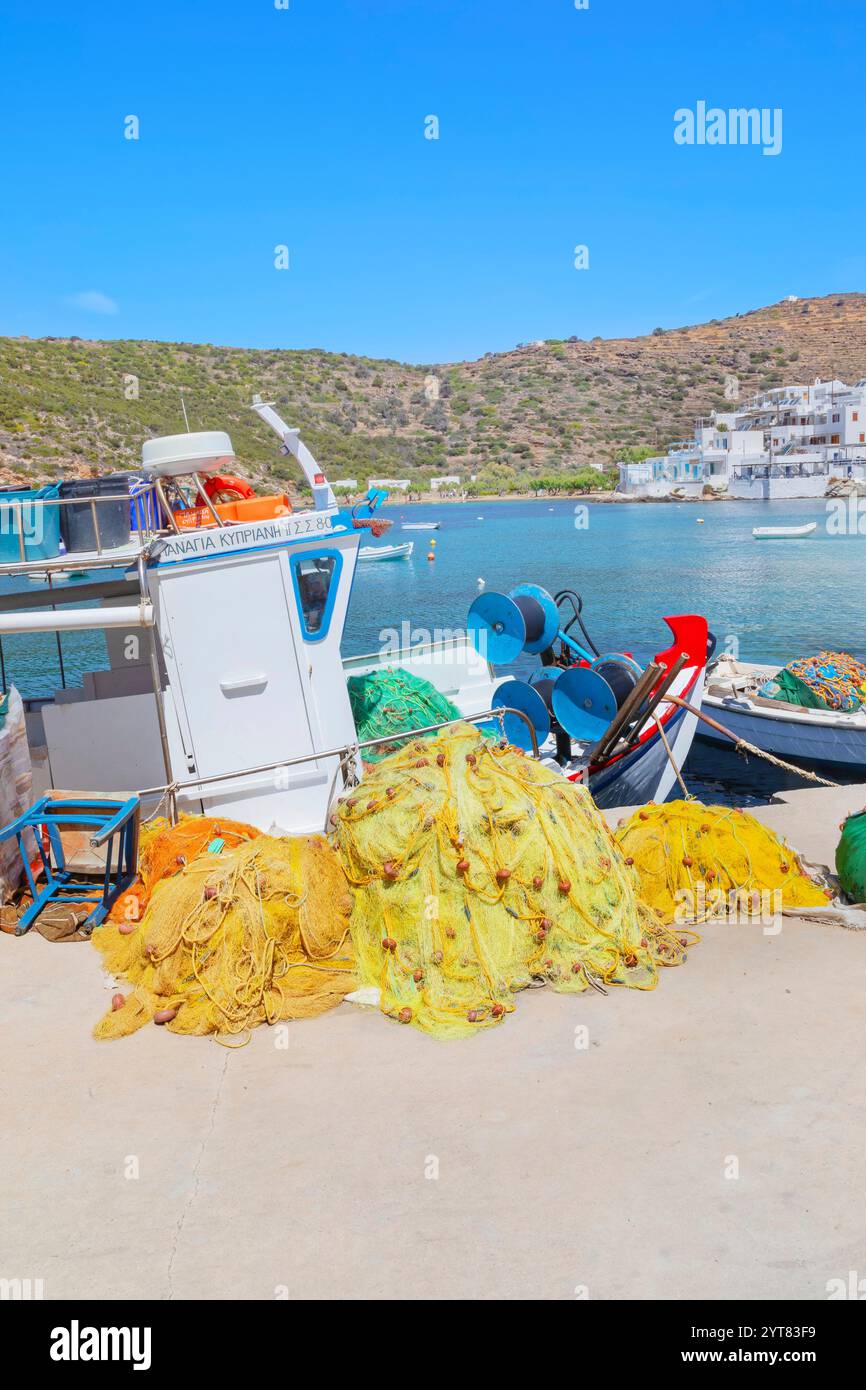 Fishing boats, Faros, Sifnos Island, Cyclades Islands, Greece Stock ...