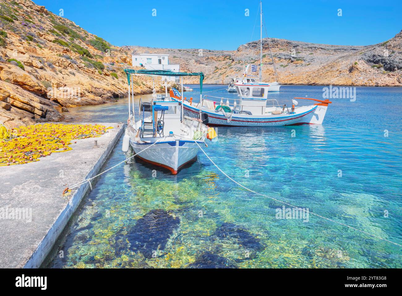 Fishing boats, Heronissos, Sifnos Island, Cyclades Islands, Greece ...