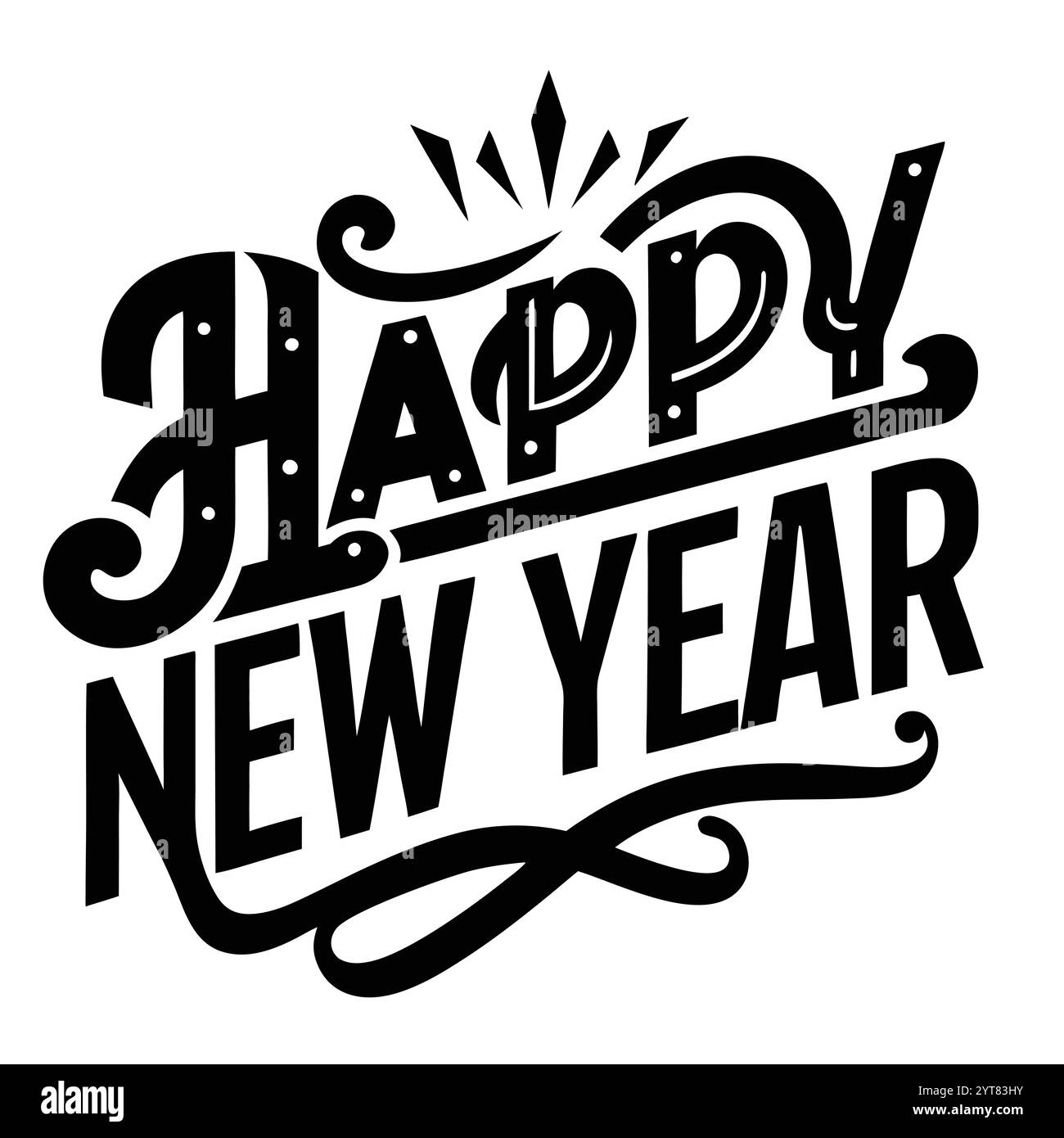 Celebrate Happy New Year 2025 Festive Typography Vector Illustration