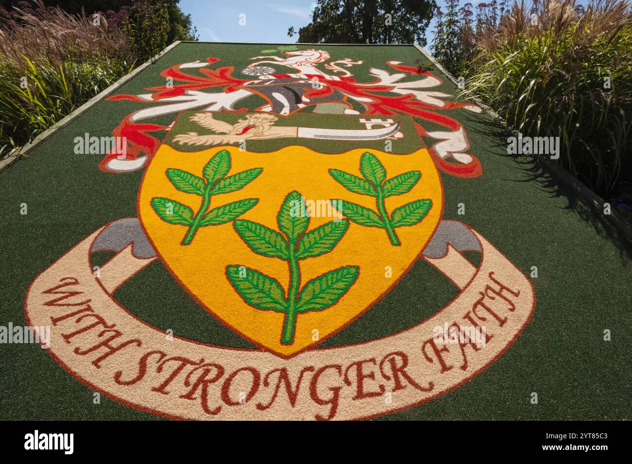 England, Kent, Ashford, Ashford Town Centre, Ashtro Turf display ...